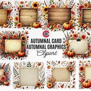 Fall Clipart, Autumn Season, Autumn Theme Card, Autumn Floral Design ...