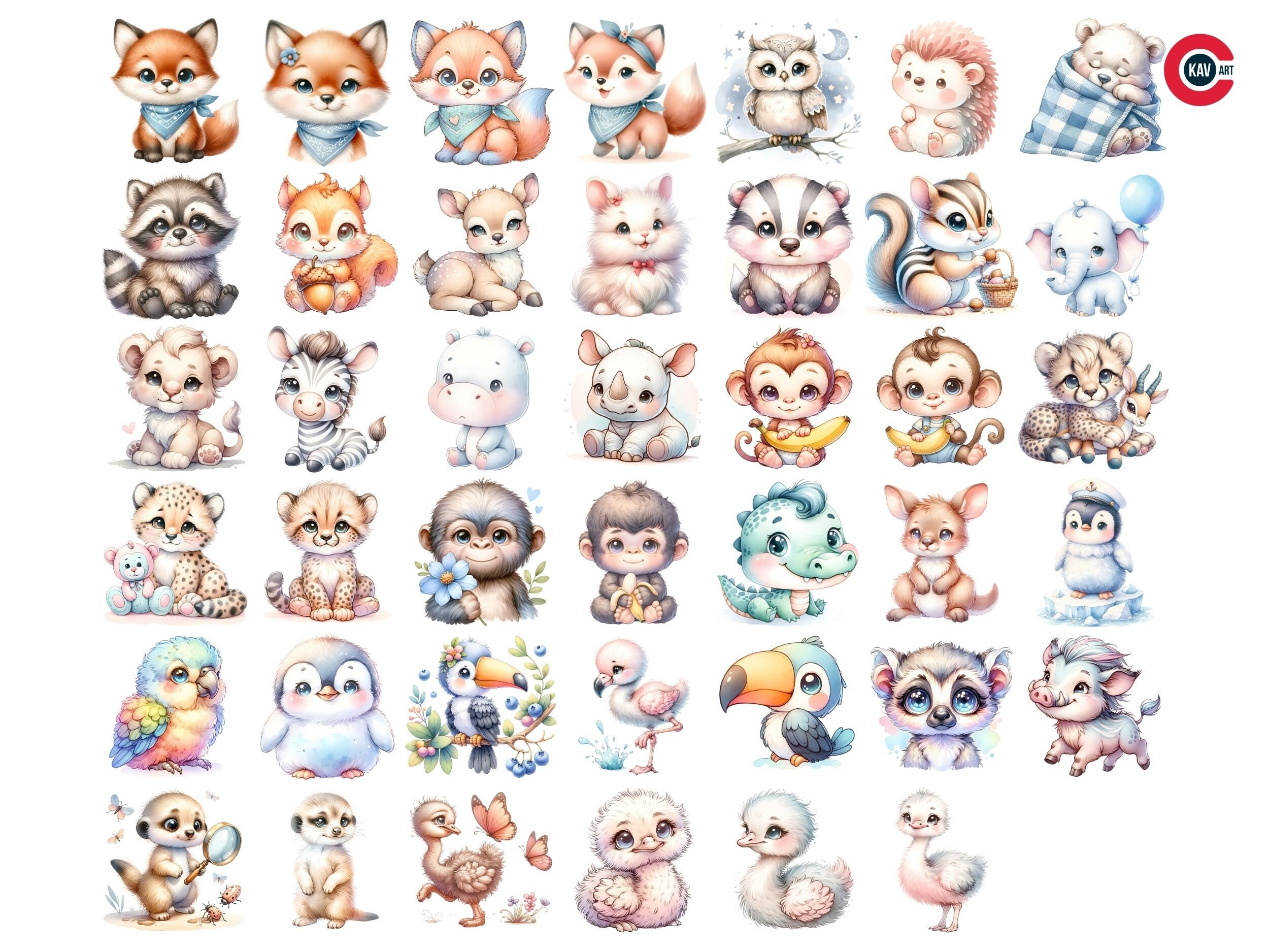 Jungle Adventure, Safari Animals Clipart Bundle, Hippo, Lion, Giraffe ...