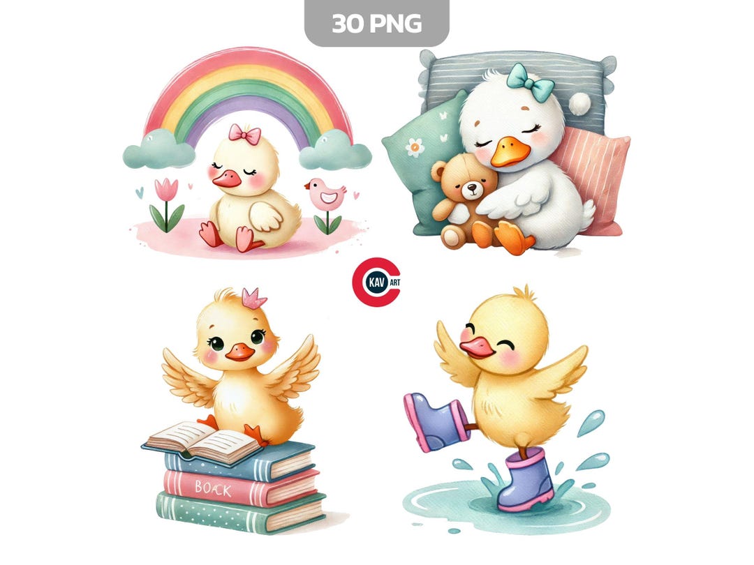 Nursery Duck Clipart, Baby Animal PNG, Scrapbooking, Sublimation ...