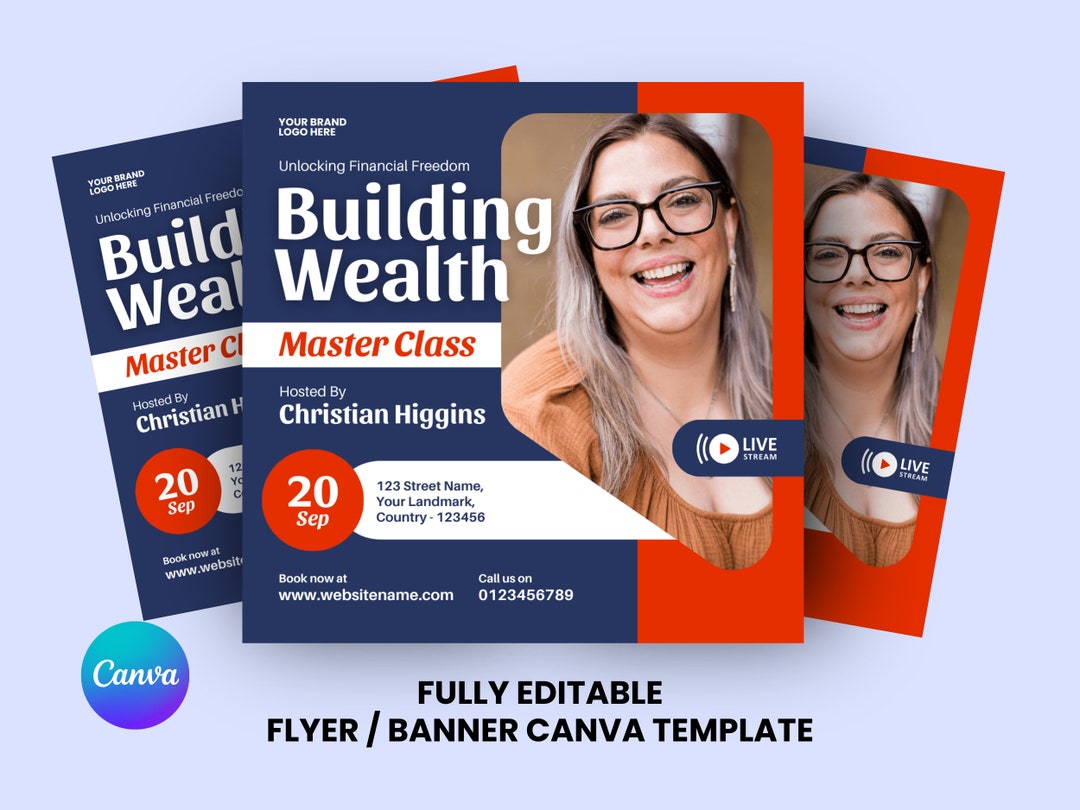 Business Flyer, DIY Flyer Template Design, Wealth Masterclass Flyer ...
