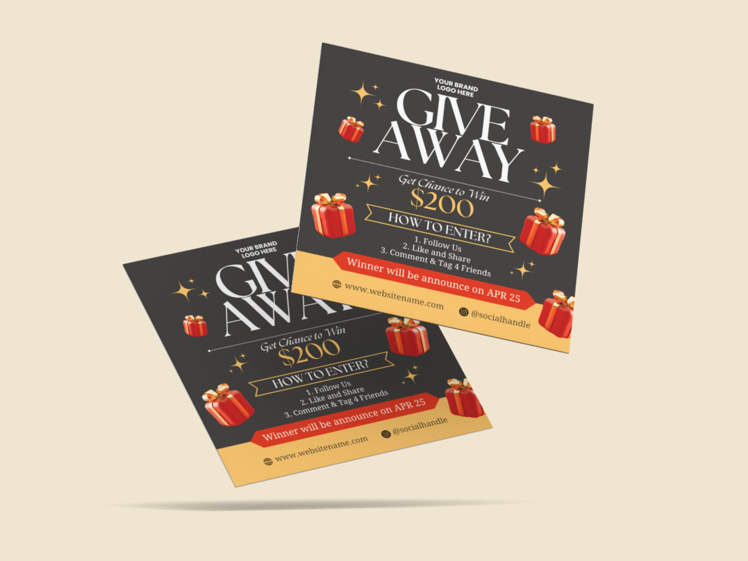 Giveaway Flyer, DIY Flyer Template Design, Contest Flyer, Event Flyer ...