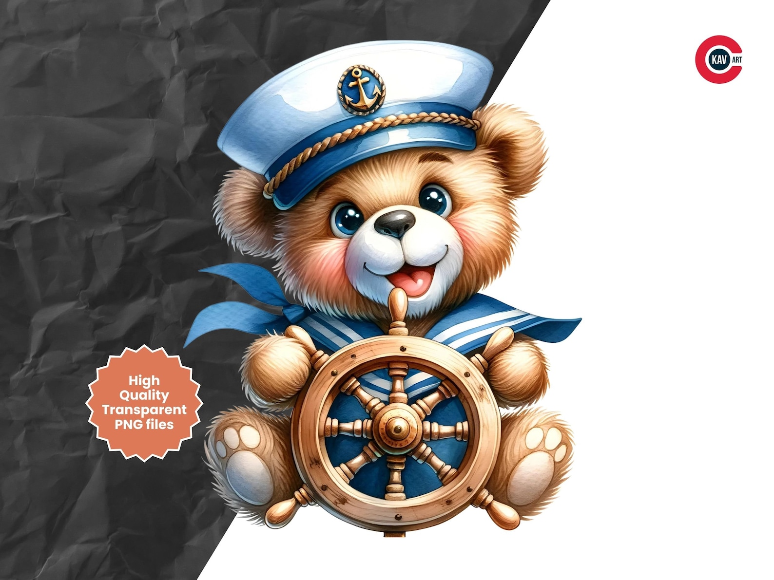 Sailor Teddy Bear Collection Clipart, Teddy Bear With a Captains Hat ...