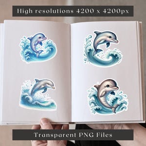 Dolphin Watercolor Clipart, Baby Dolphin, Cute Dolphin in the Water ...