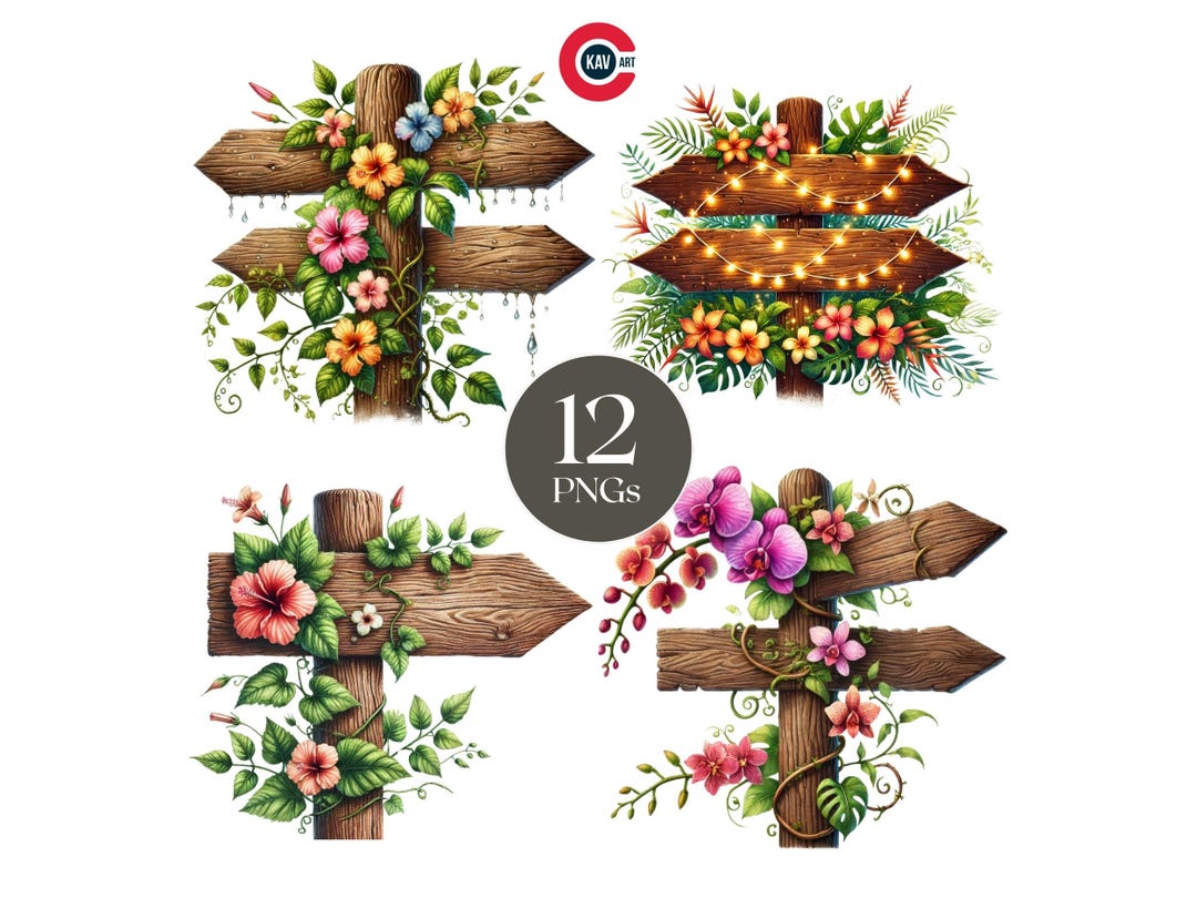 Wooden Sign Posts Clipart, Vintage Wooden Signs, Rustic Sign Posts ...