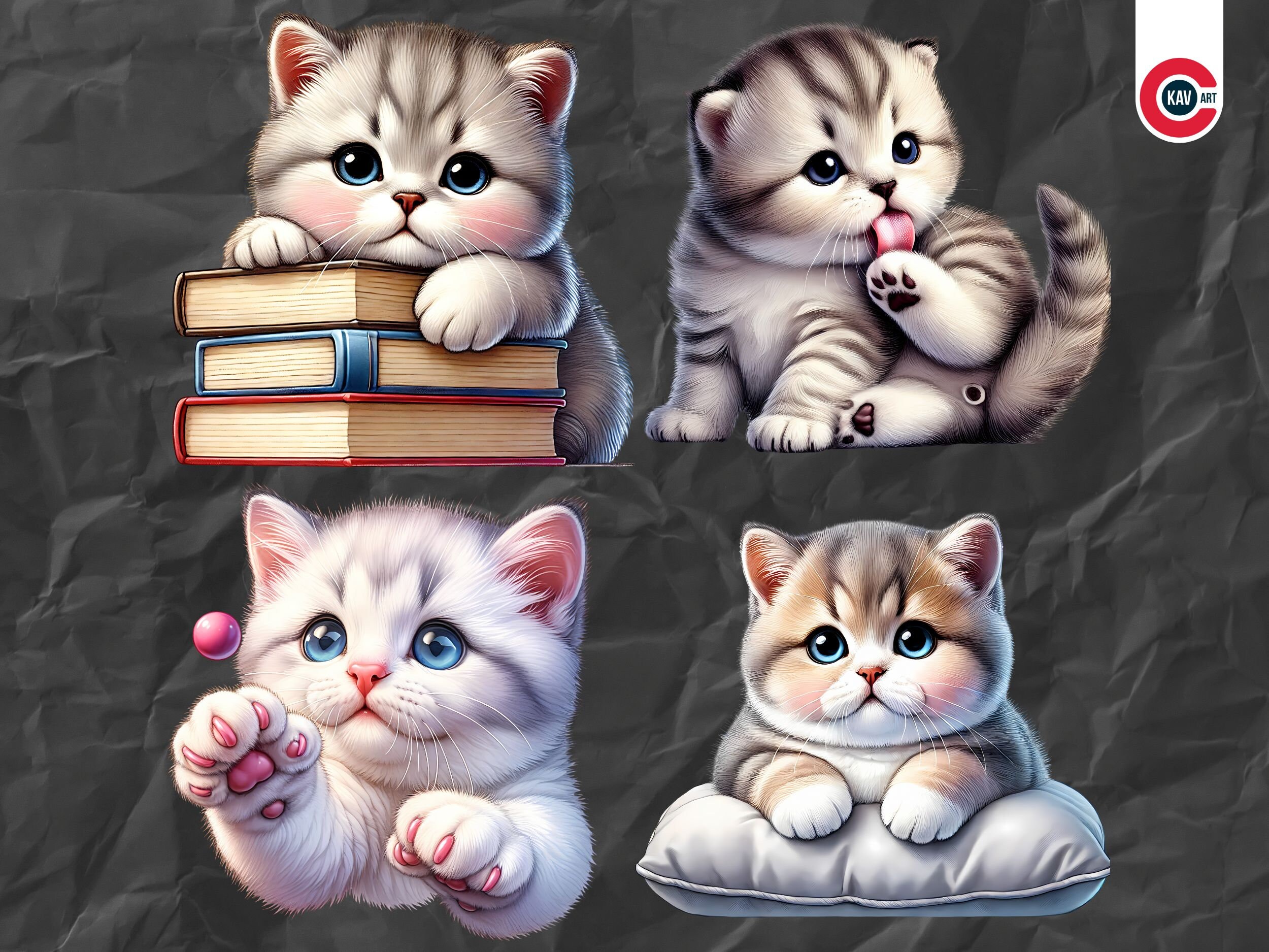 Cat Clipart, Kitten Clipart, Cute Baby Kitten, Playful Kitten, Funny ...