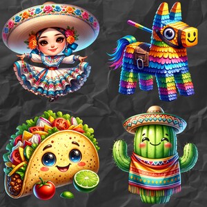 Cinco De Mayo Clipart, Mexican Festival Clipart, Sombrero, Fiesta ...