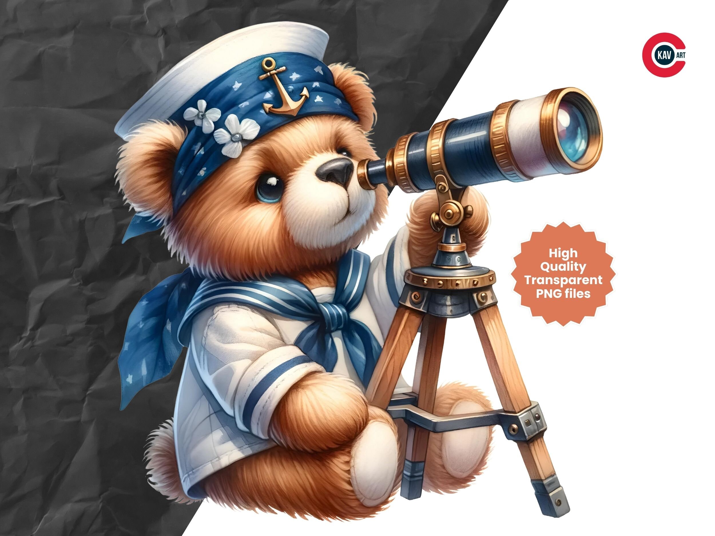 Sailor Teddy Bear Collection Clipart, Teddy Bear With a Captain’s Hat ...