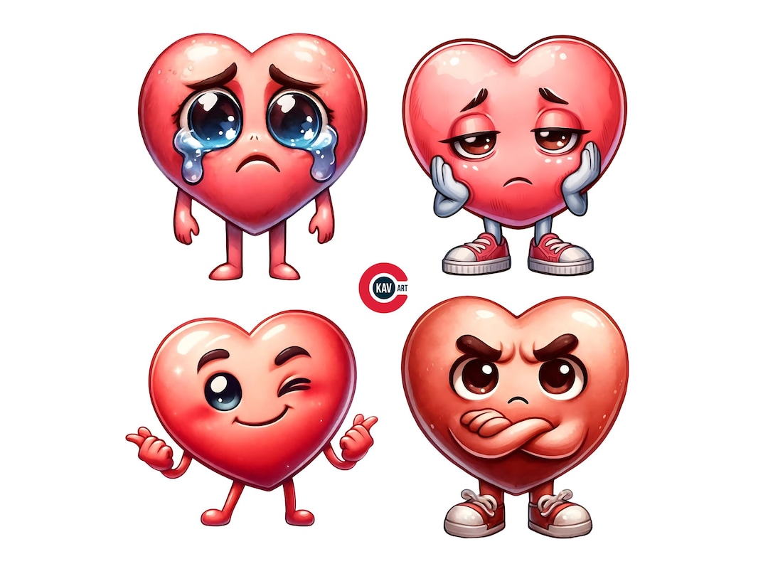 Heart Clipart, Heart Emote Clipart, Heart Emotions, Cute Heart Emojis ...