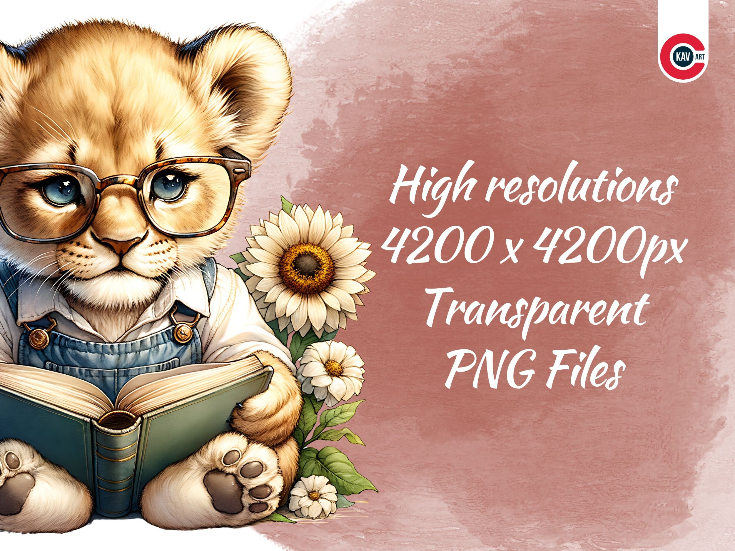 Cute Animals Reading Book Watercolor Clipart, Nursery Art (PNG) - Etsy