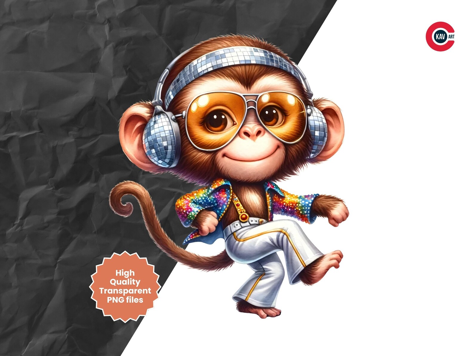 Dancing Monkey With Classic Outfits Clipart, Monkey Dance With Style ...