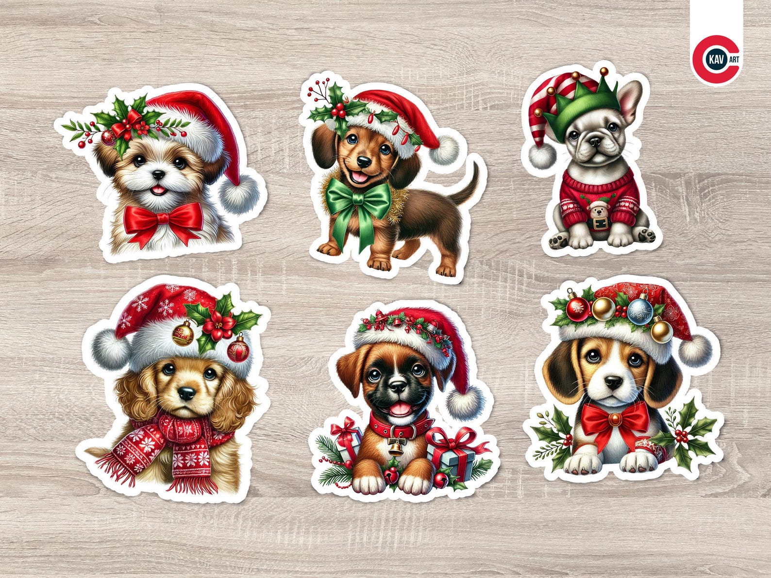 Christmas Puppy Clipart: Festive Holiday Dogs (digital Download) - Etsy