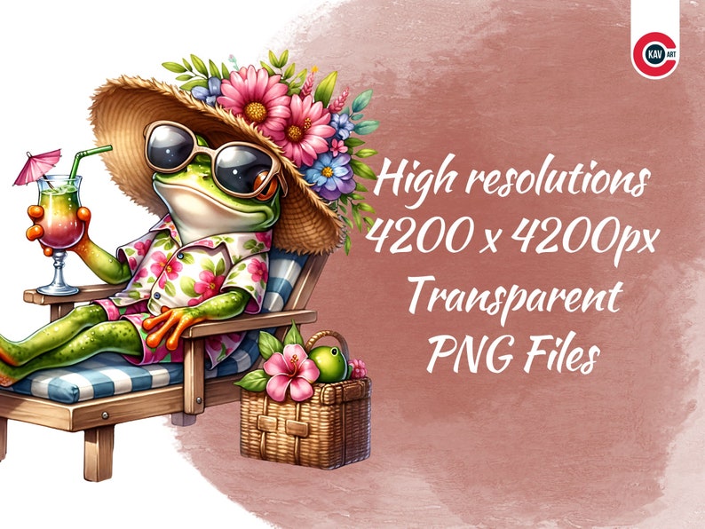 Funny Frog Vacation Clipart: Scrapbooking & Sublimation (PNG) - Etsy