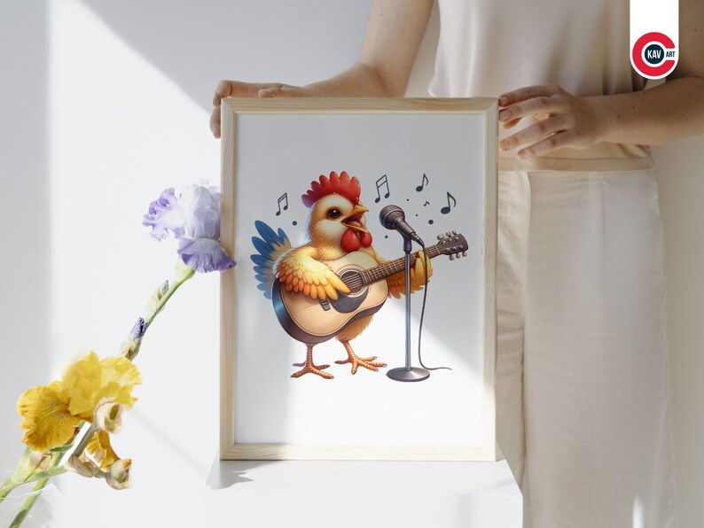 Funny Chicken Clipart: Playful Rooster PNG (digital Download) - Etsy