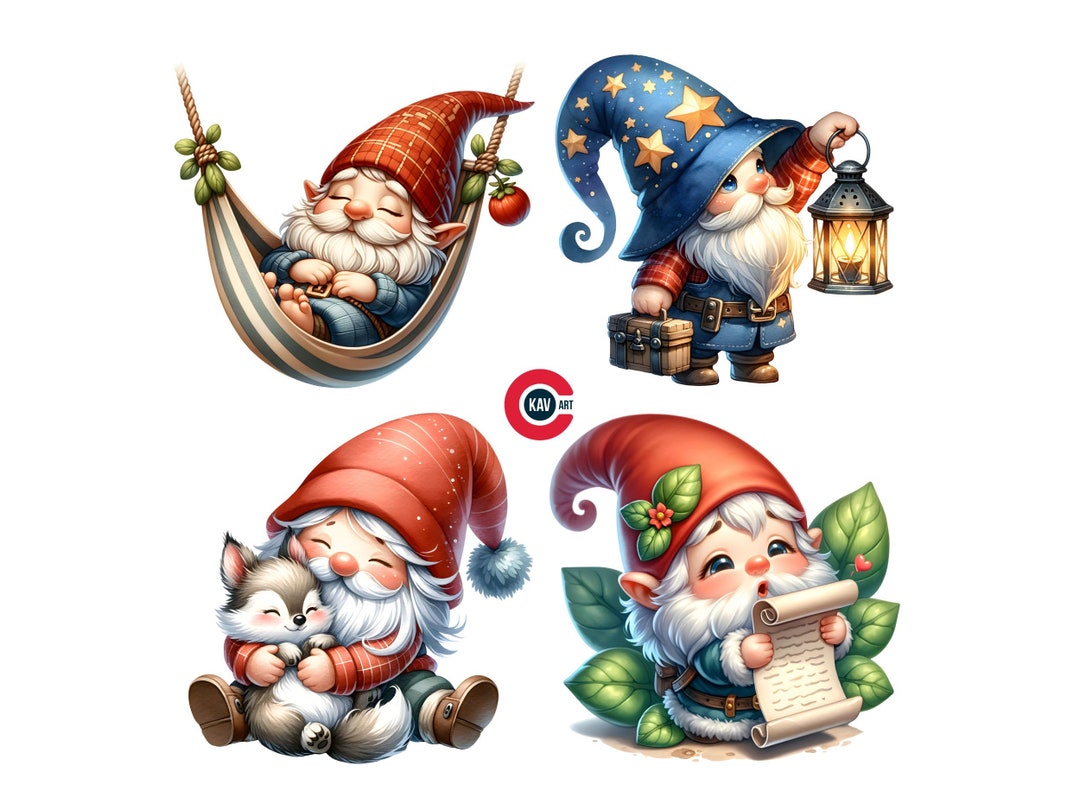 Funny Gnome Emote Clipart: Whimsical Nursery Decor (PNG) - Etsy
