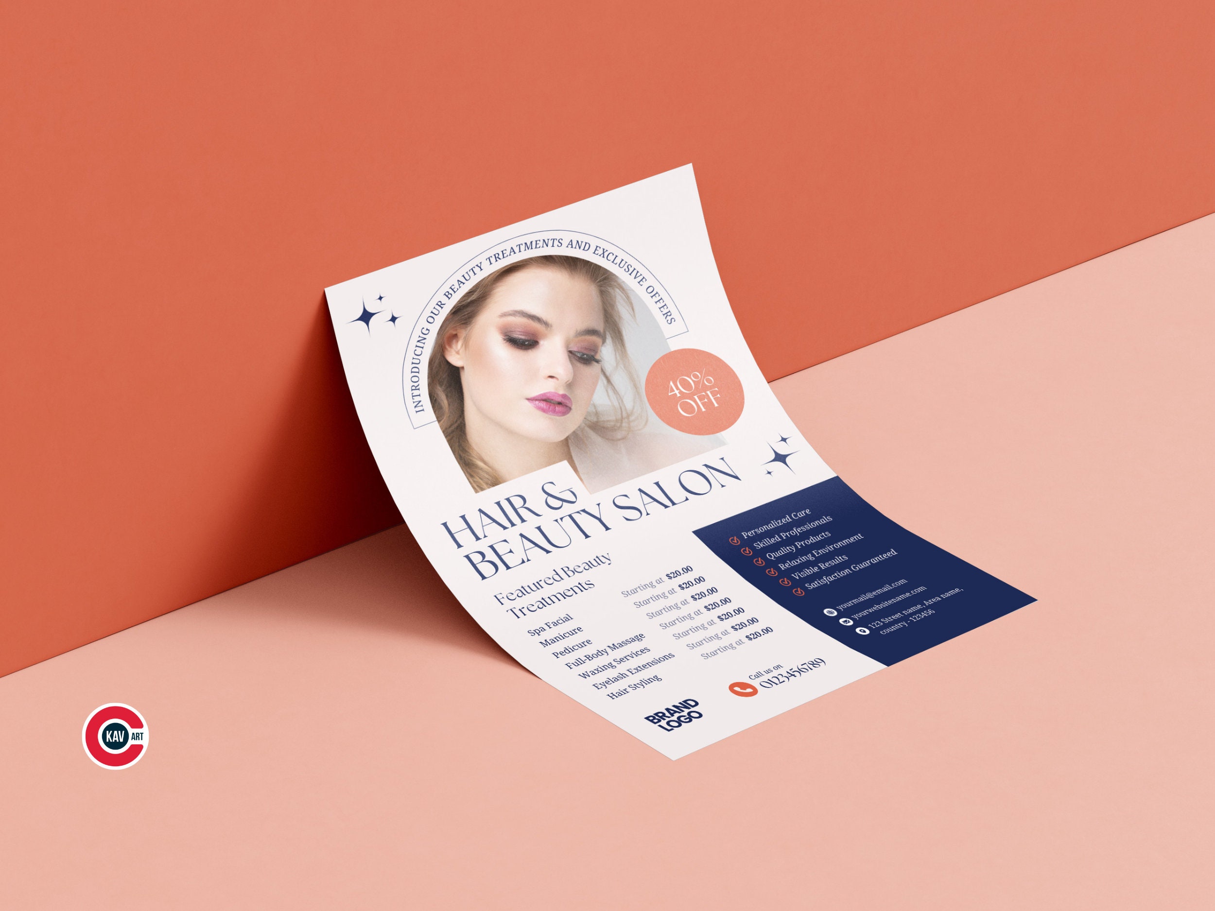 Beauty Salon Flyer, Beauty Service Flyer, DIY Flyer Template Design ...