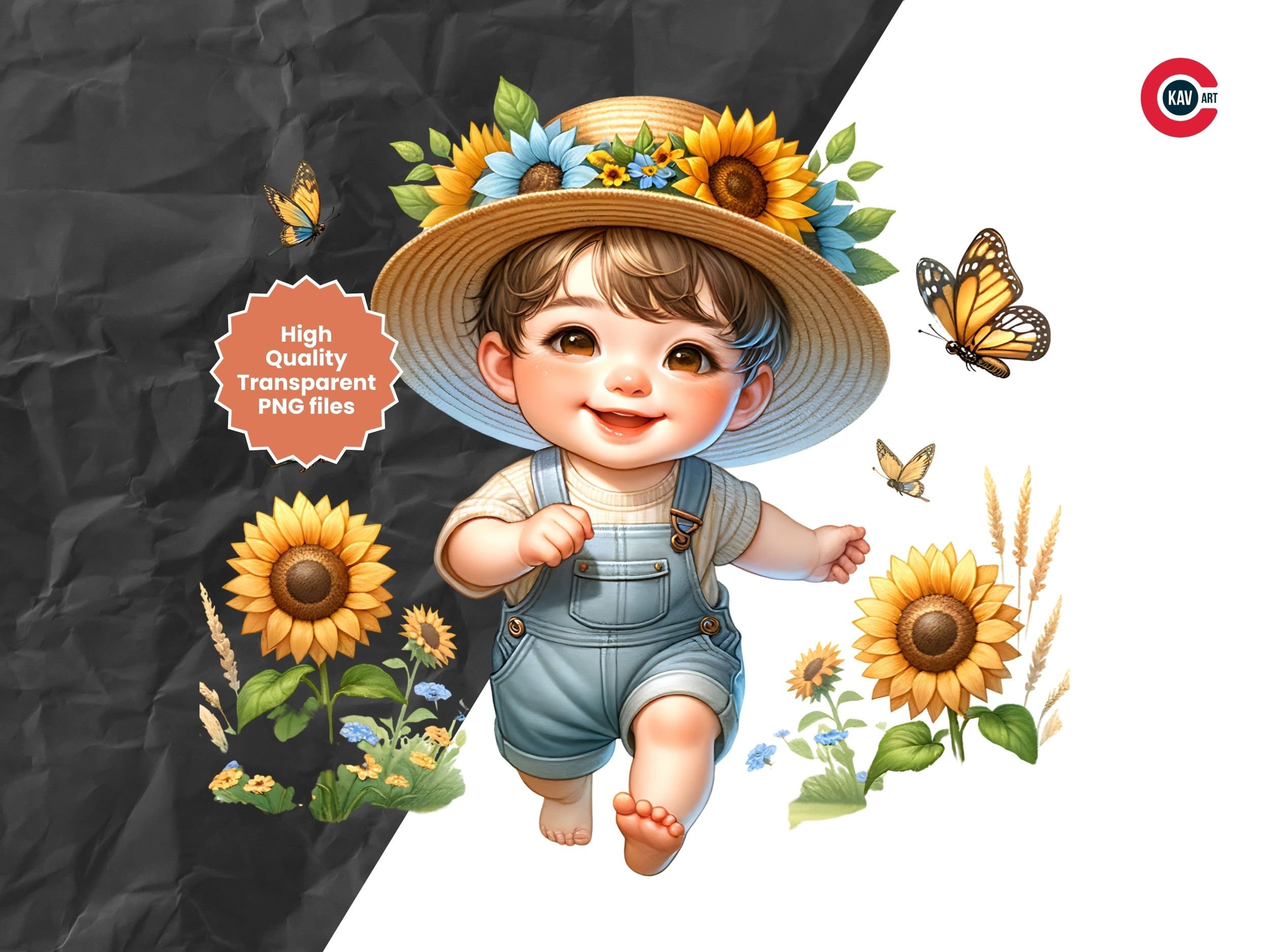 Cute Happy Boy With Spring Flowers Clipart, Cute Happy Boy With Flower ...