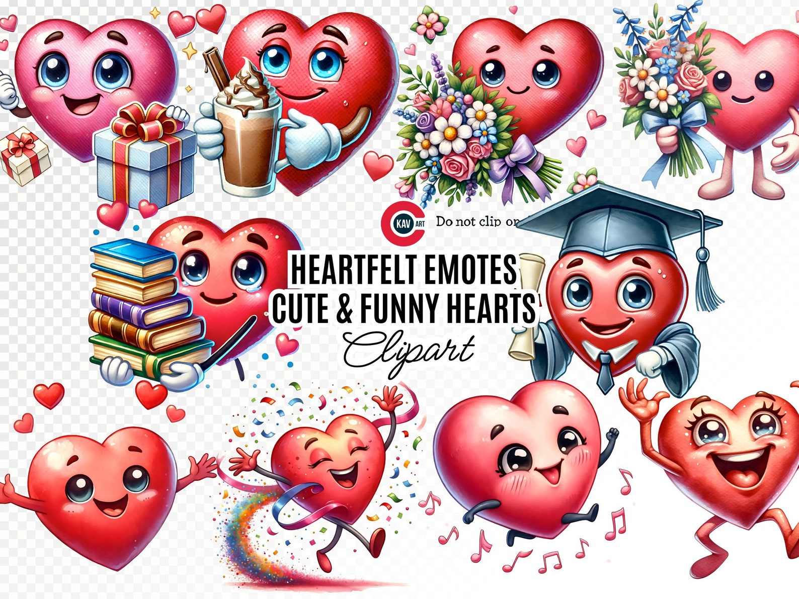 Heart Clipart, Heart Emote Clipart, Funny Heart, Cute and Funny Heart ...