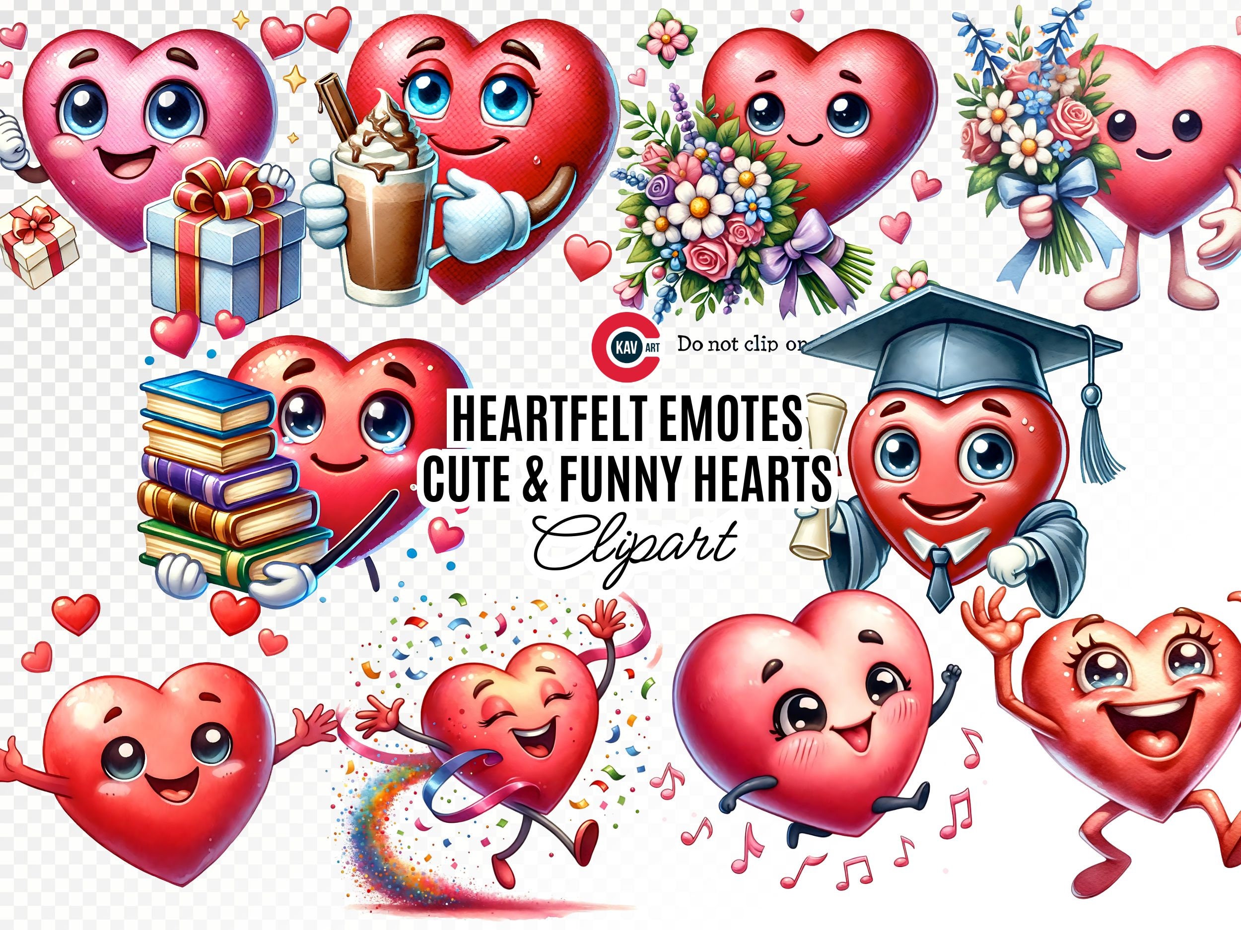 Heart Clipart, Heart Emote Clipart, Funny Heart, Cute and Funny Heart ...
