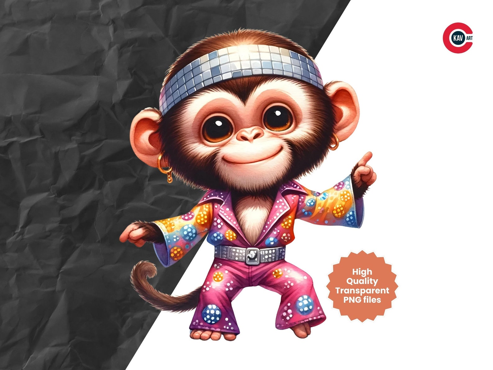 Dancing Monkey With Classic Outfits Clipart, Monkey Dance With Style ...