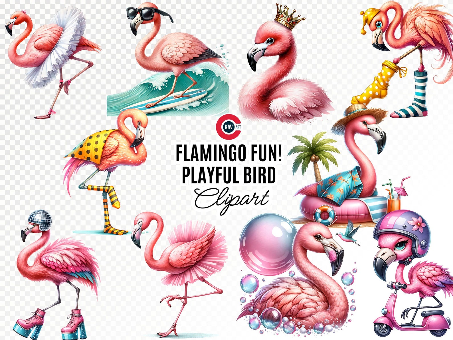Flamingo Clipart, Funny Flamingo Clipart, Flamingo Fun, Flamingo Bird ...