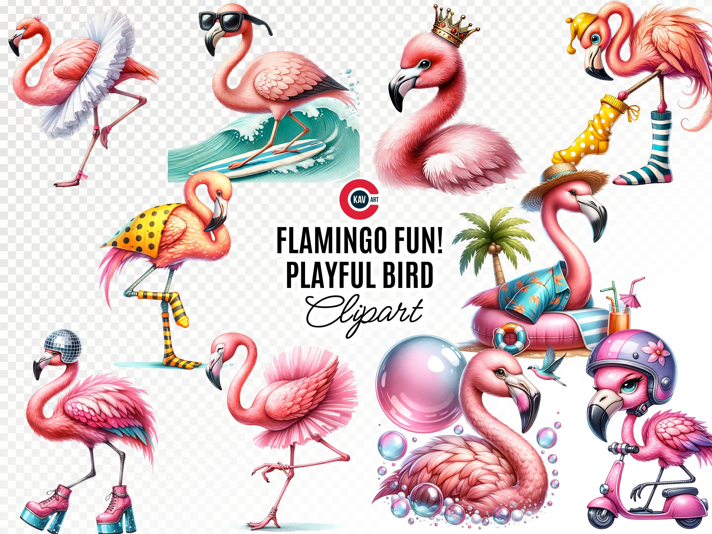 Flamingo Clipart, Funny Flamingo Clipart, Flamingo Fun, Flamingo Bird ...