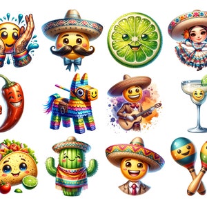 Cinco De Mayo Clipart, Mexican Festival Clipart, Sombrero, Fiesta ...