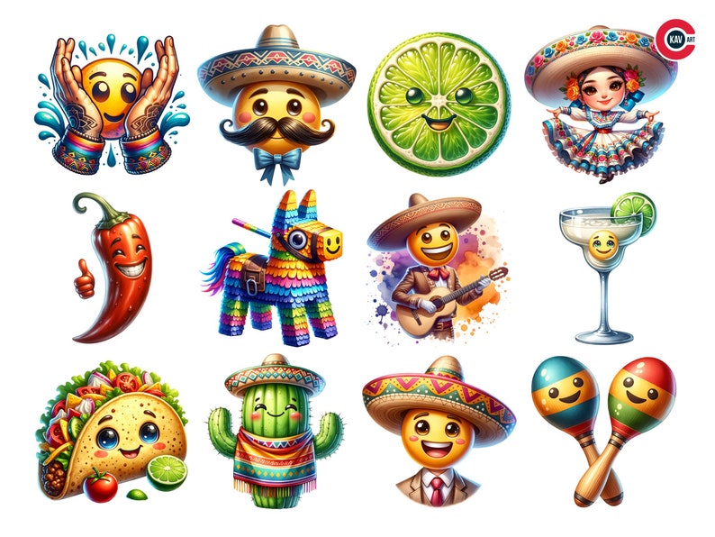 Cinco De Mayo Clipart, Mexican Festival Clipart, Sombrero, Fiesta ...