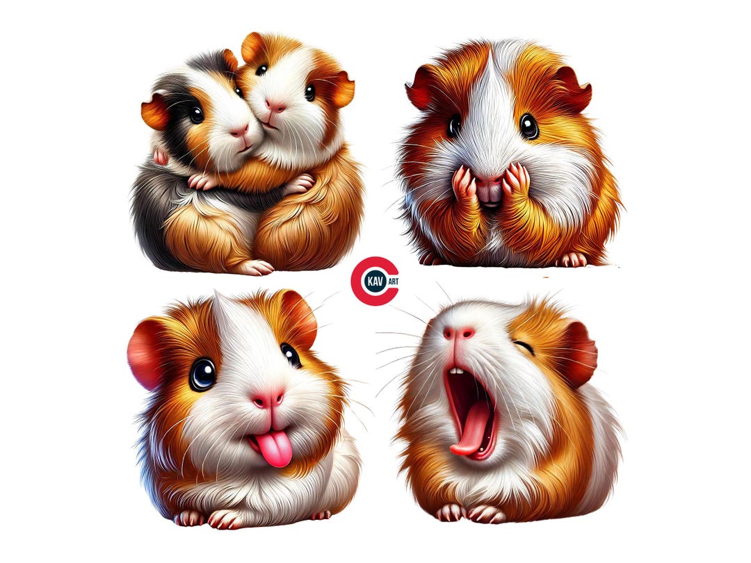Funny Guinea Pig PNG Clipart, Animal Art (digital Download) - Etsy