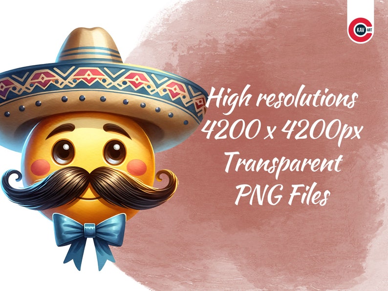 Cinco De Mayo Clipart: Mexican Fiesta, Sombrero, Emotes (PNG) - Etsy ...