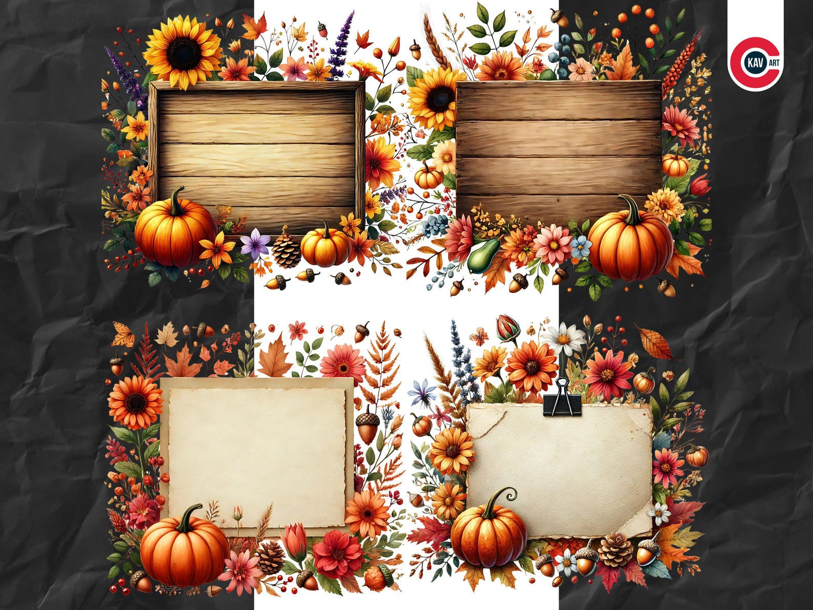 Fall Clipart, Autumn Season, Autumn Theme Card, Autumn Floral Design ...
