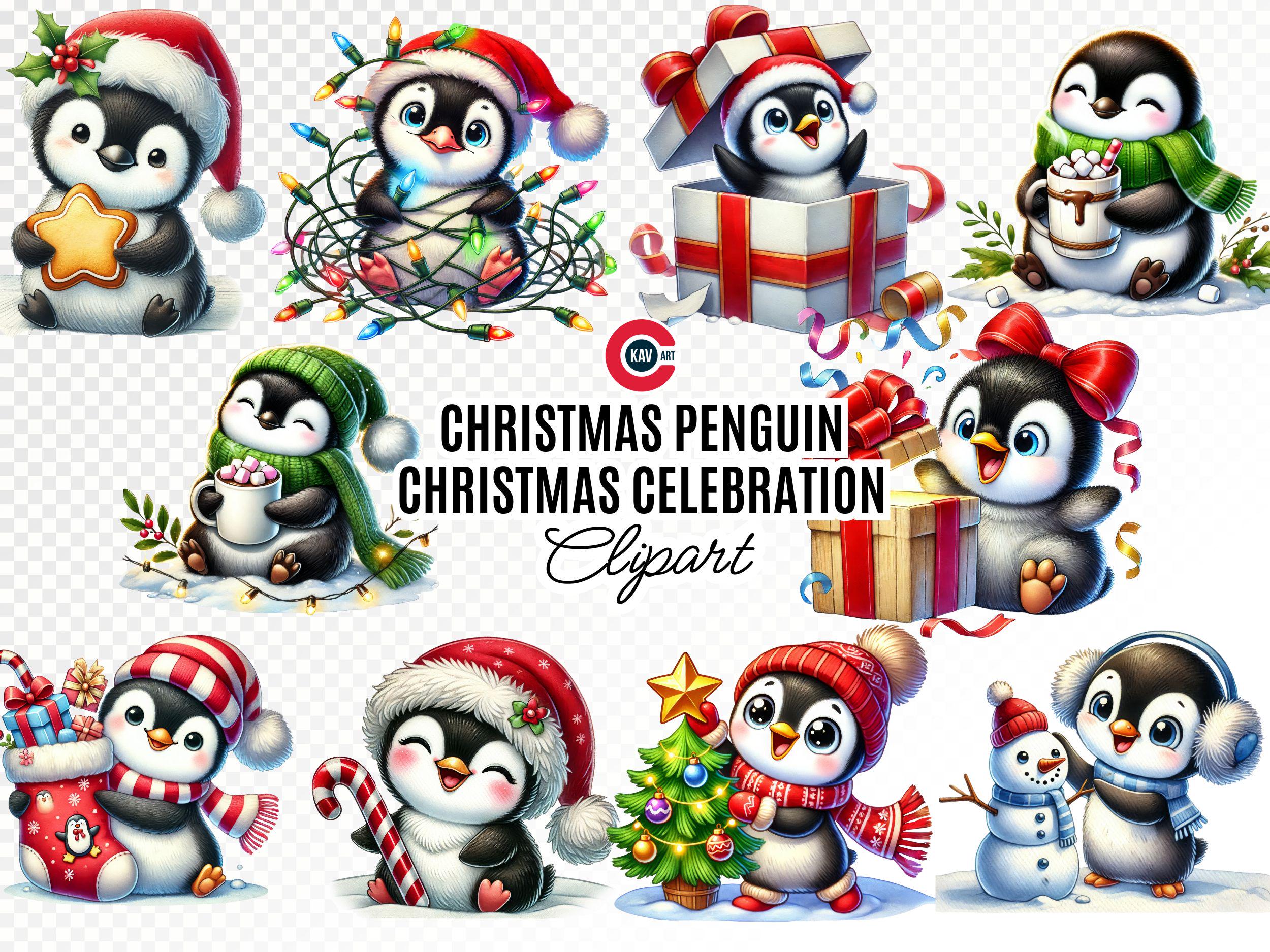 Penguin Clipart, Cute Christmas Penguin Clipart, Christmas Clipart ...