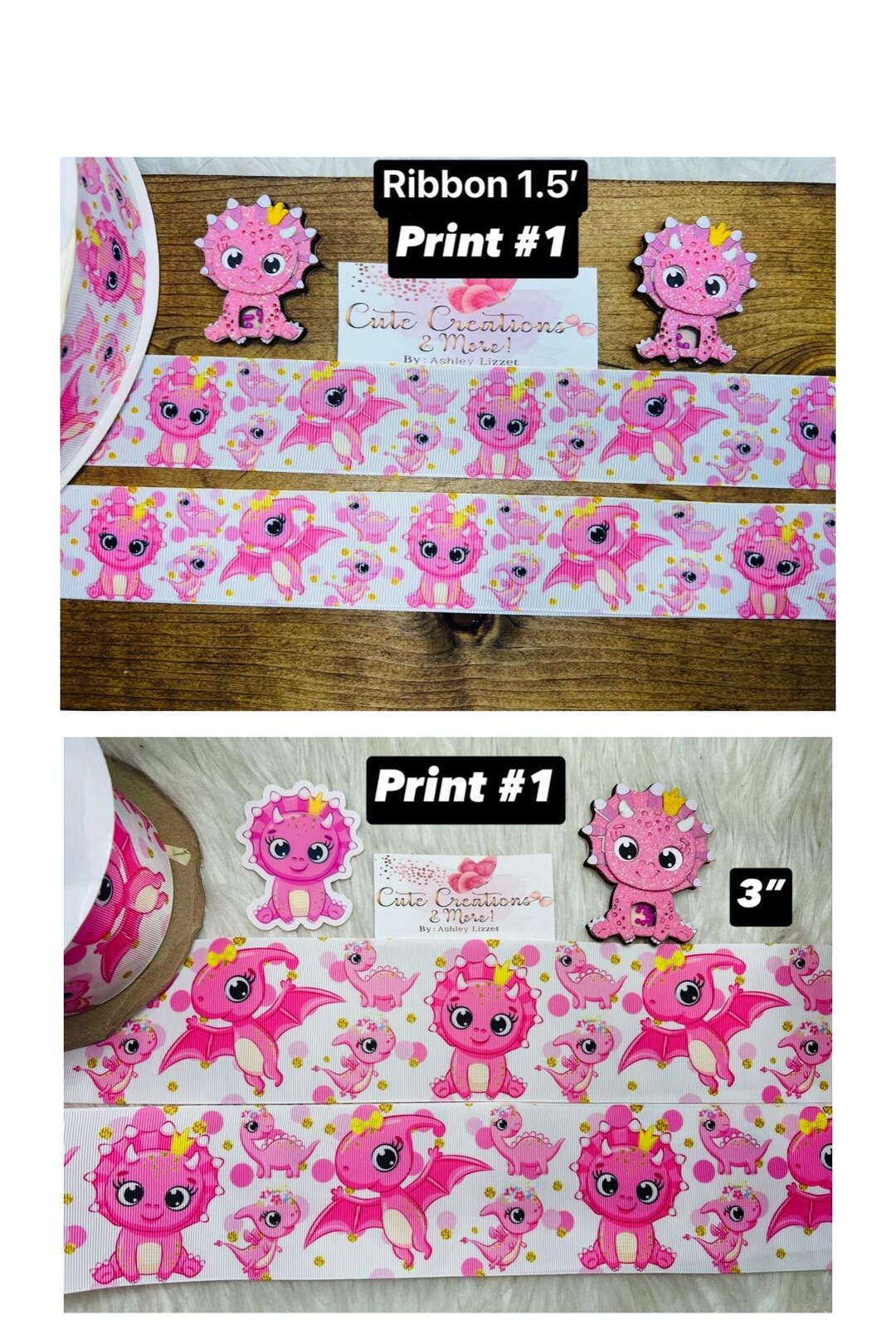 Dinosaur Ribbon and Centers - Etsy