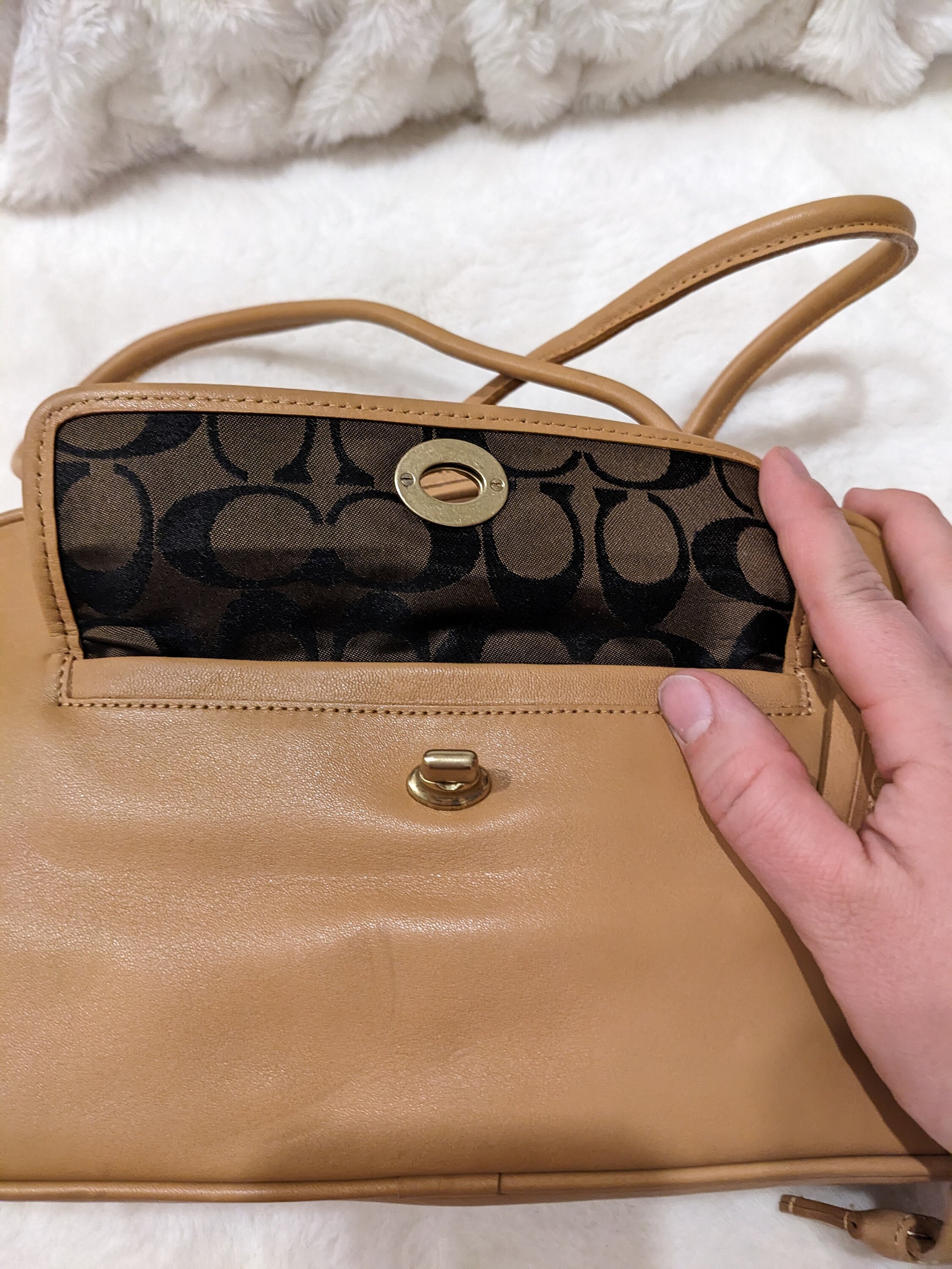 Coach Vintage Tan Leather Shoulder Bag 9713 Excellent Condition - Etsy