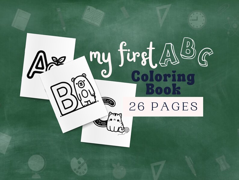 ABC Coloring Book | Printable Diy Alphabet Book | Babys First Abc Book ...