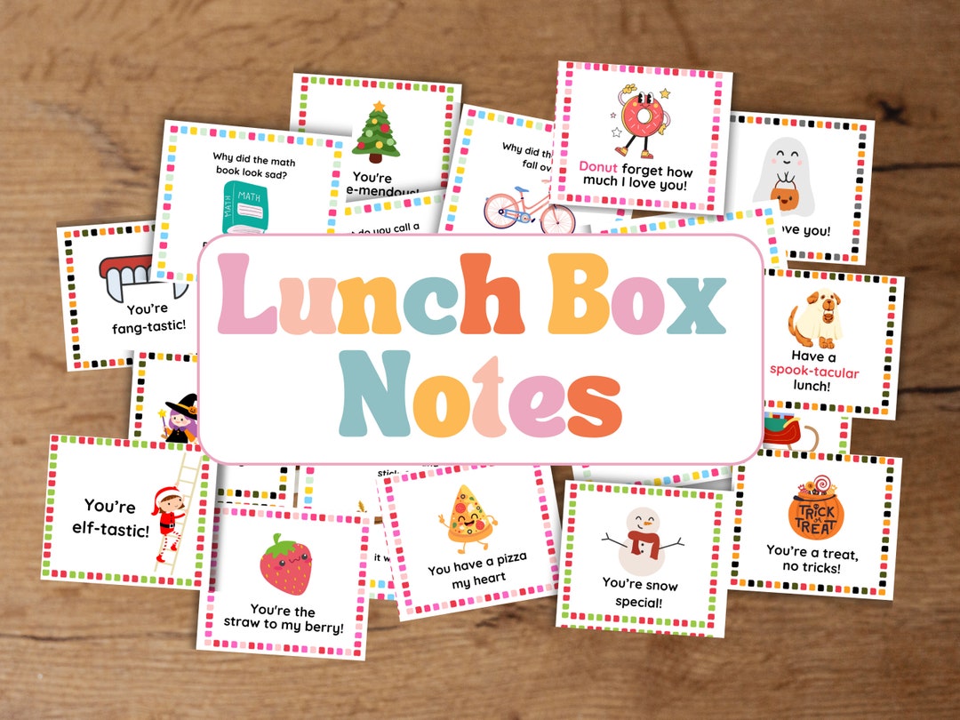 Printable Lunch Box Notes | 50+ Jokes & Encouragement Cards (PDF) - Etsy