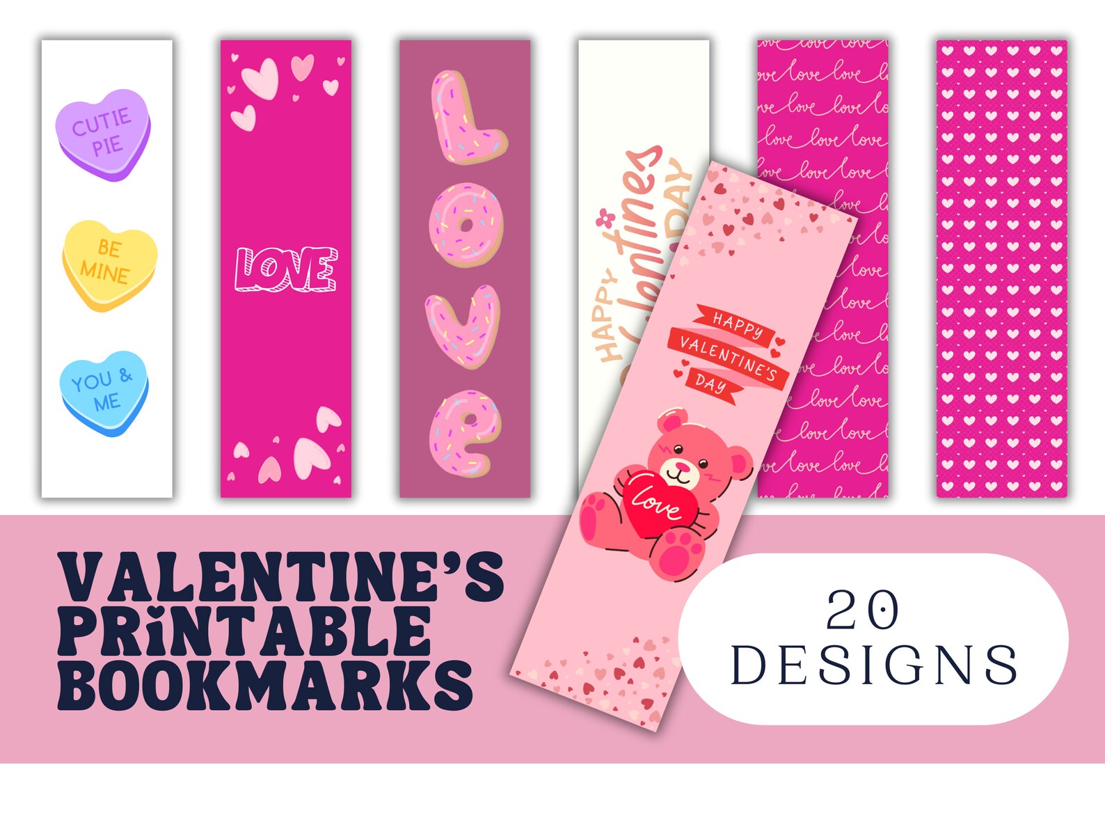 Valentine's Day Bookmark | Valentine's Bookmark | Valentine's Printable ...