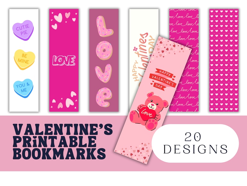 Valentine's Day Bookmark | Valentine's Bookmark | Valentine's Printable ...