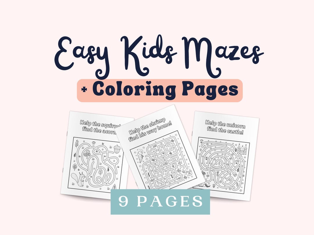 Kids Mazes Printable | Holiday Activity Sheets | Black & White ...