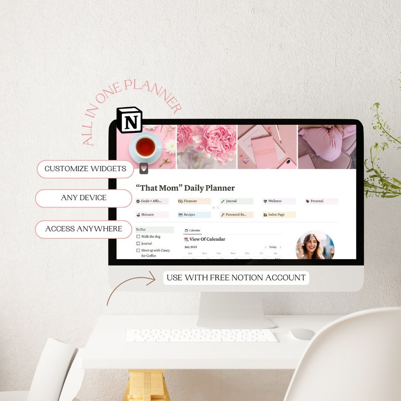 Notion Template | Notion Planner | Mom Planner | Family Planner | Pink ...