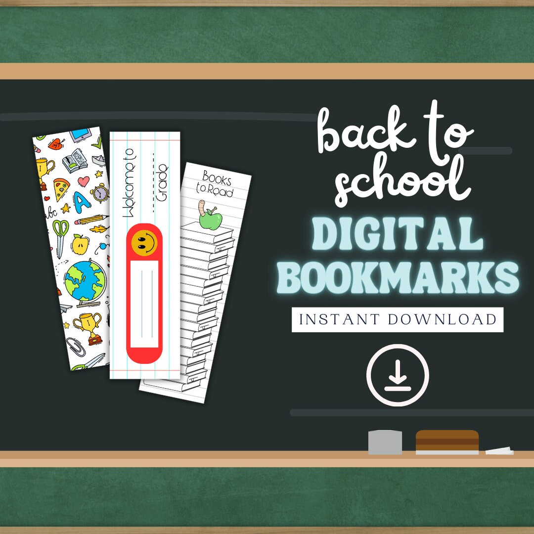 Back to School Bookmarks | Kids Reading, Teacher Gift (digital Download ...