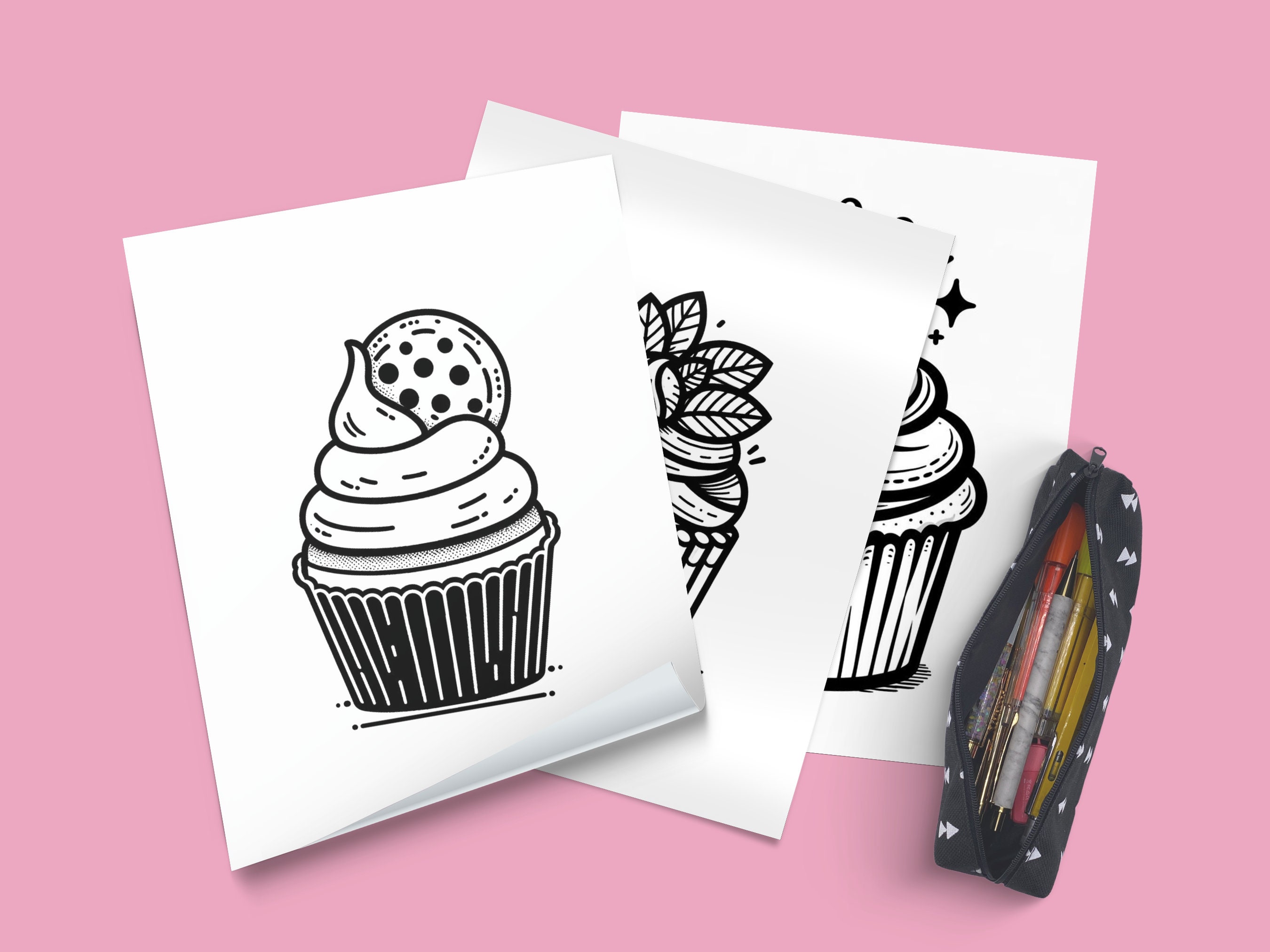 Cupcake Coloring Pages | Sweet Treats Coloring Book | Kids Coloring ...