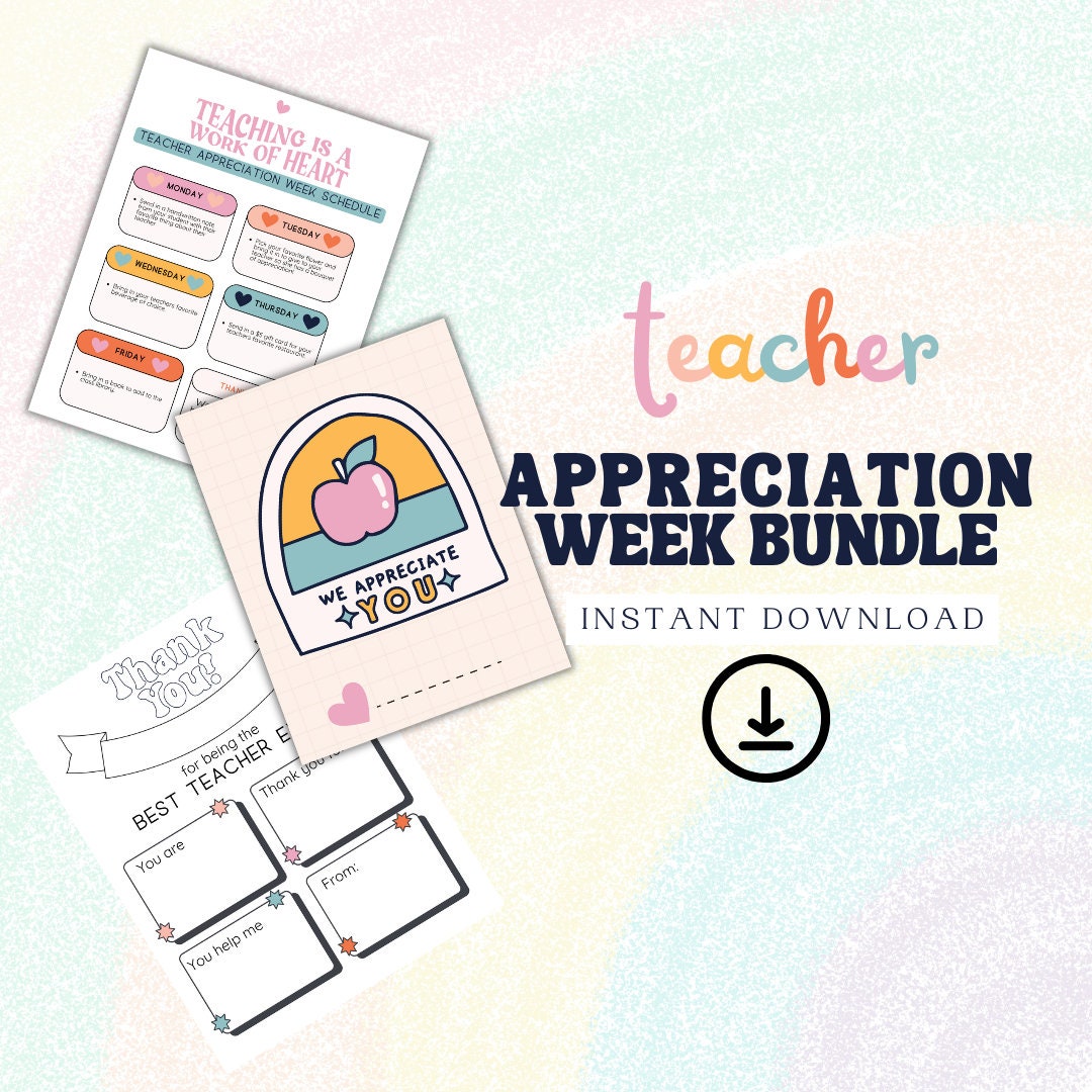 Teacher Appreciation Week Printable Back to School Teacher Printable ...