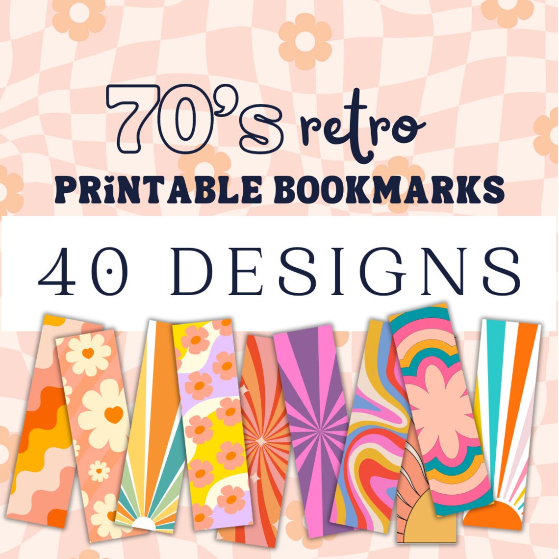 70's Retro Digital Bookmarks | Groovy Retro Digital Bookmark | Bookmark ...