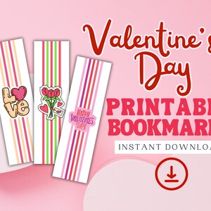 Valentine's Day Bookmark | Valentine's Bookmark | Valentine's Printable ...