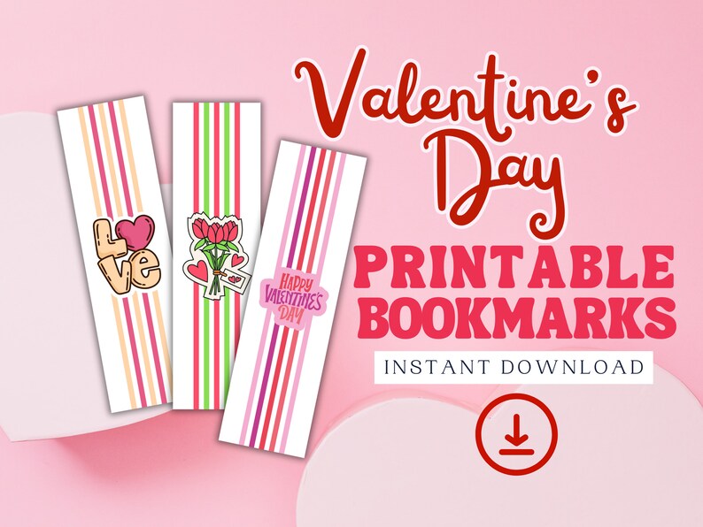Valentine's Day Bookmark | Valentine's Bookmark | Valentine's Printable ...