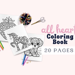 Heart Coloring Book | Printable Coloring Pages | Valentine's Coloring ...