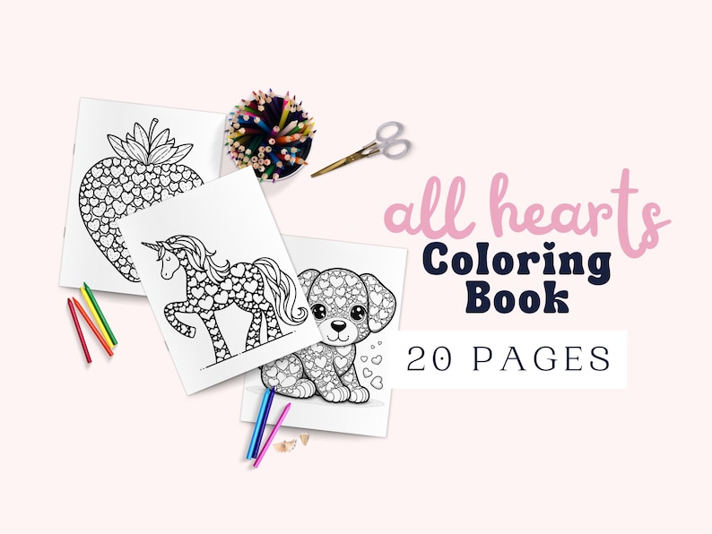 Heart Coloring Book | Printable Coloring Pages | Valentine's Coloring ...