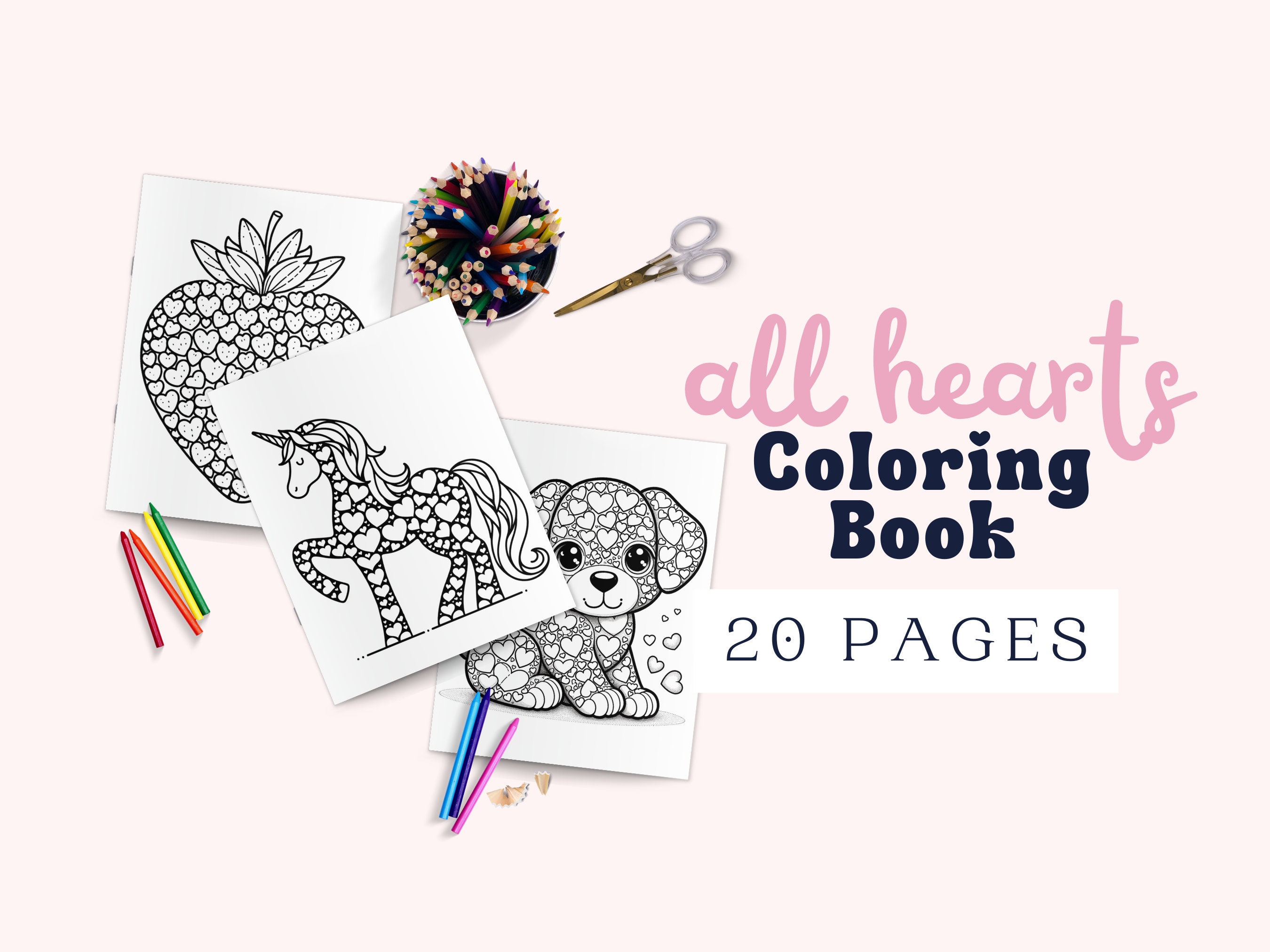 Heart Coloring Book | Printable Coloring Pages | Valentine's Coloring ...