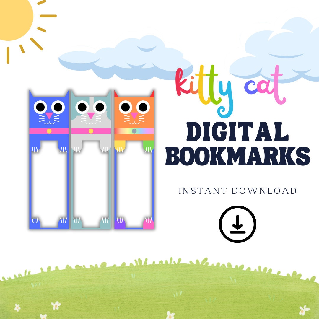 Kitty Cat Coloring Bookmarks | Set of 20 (digital Download) - Etsy