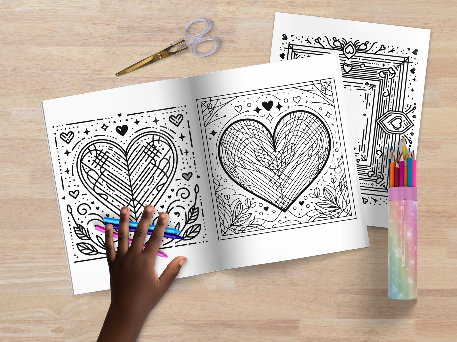Minimalist Valentines Coloring Book | Printable Coloring Pages ...
